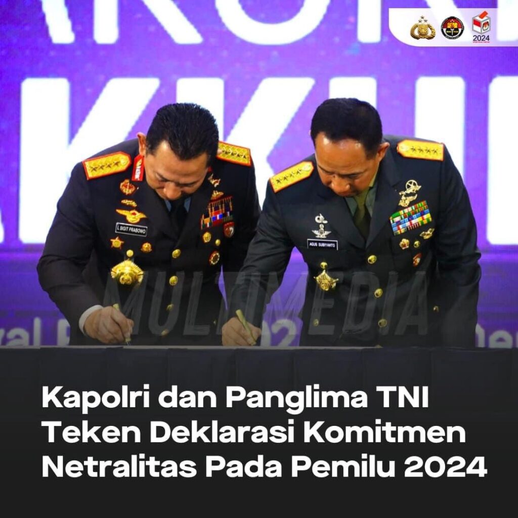Bapak Kapolri Jendral Polisi Drs Listyo Sigit Prabowo MSi dan Panglima TNI Teken Deklarasi ...
