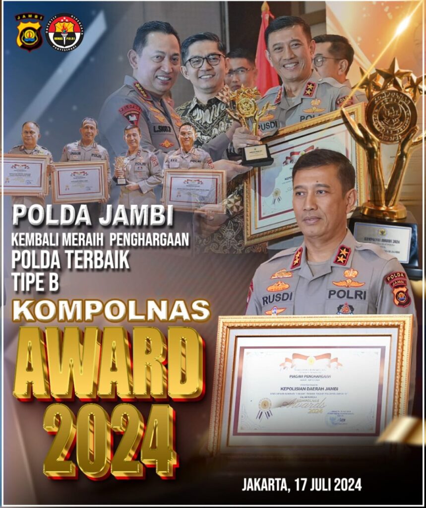 DISERAHKAN KAPOLRI, POLDA JAMBI KEMBALI MERAIH PENGHARGAAN POLDA TERBAIK TIPE B KOMPOLNAS AWARD ...